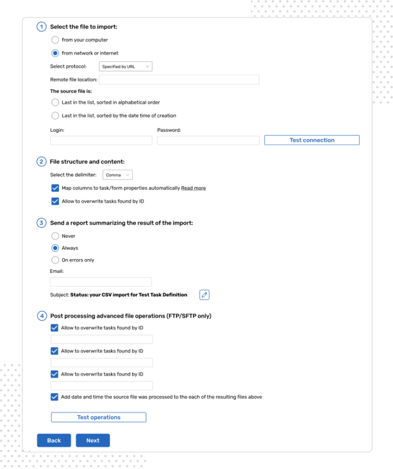 Import Tasks on Schedule | FORM